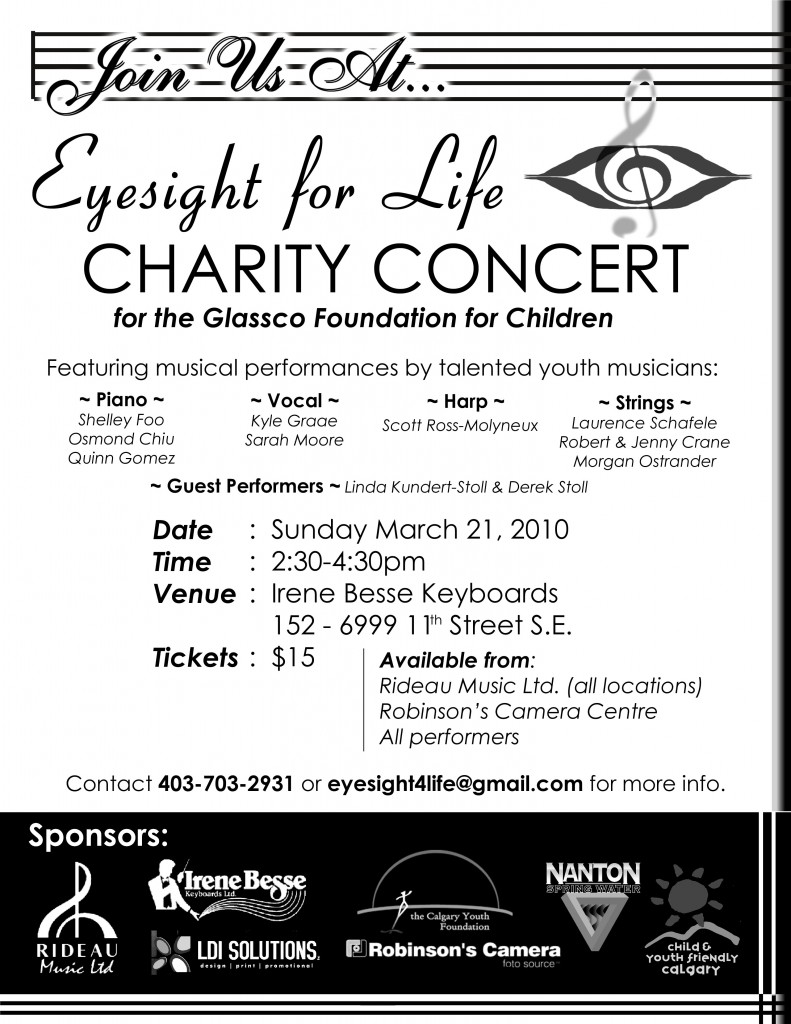 Eyesight for Life Charity Concert is this Sunday! - Youth Are Awesome